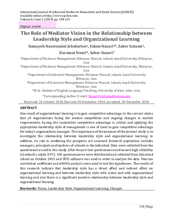 (PDF) The Role of Mediator Vision in the Relationship between ...