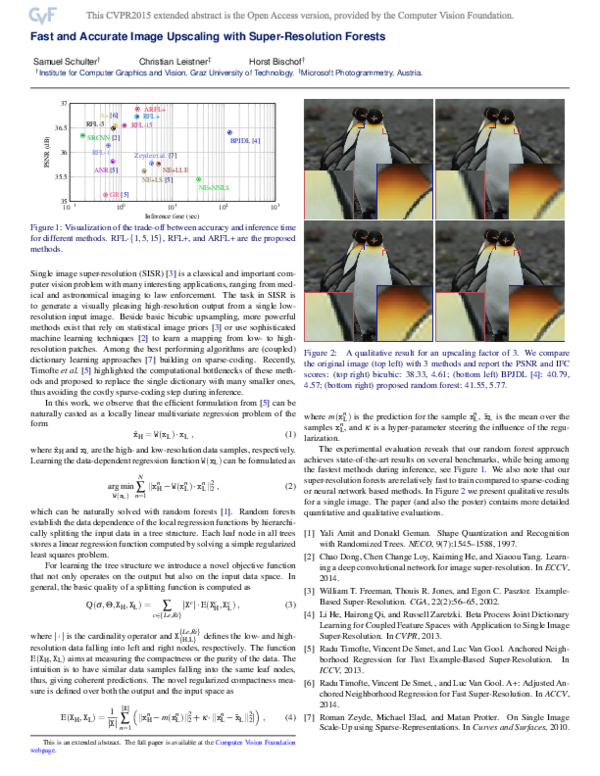 (PDF) Fast and accurate image upscaling with super-resolution forests