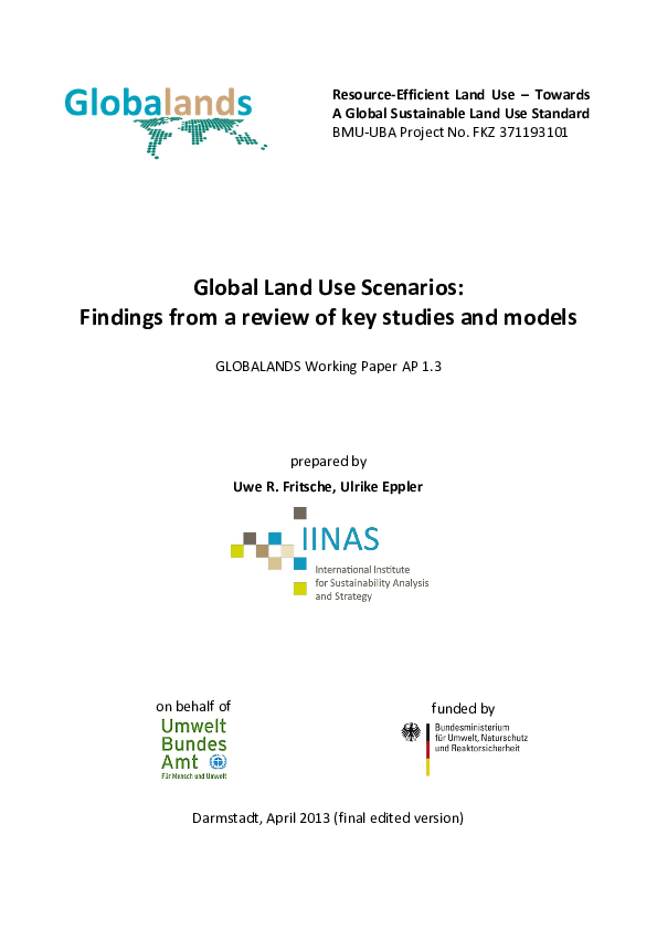 (PDF) Global Land Use Scenarios : Findings from a review of key studies ...