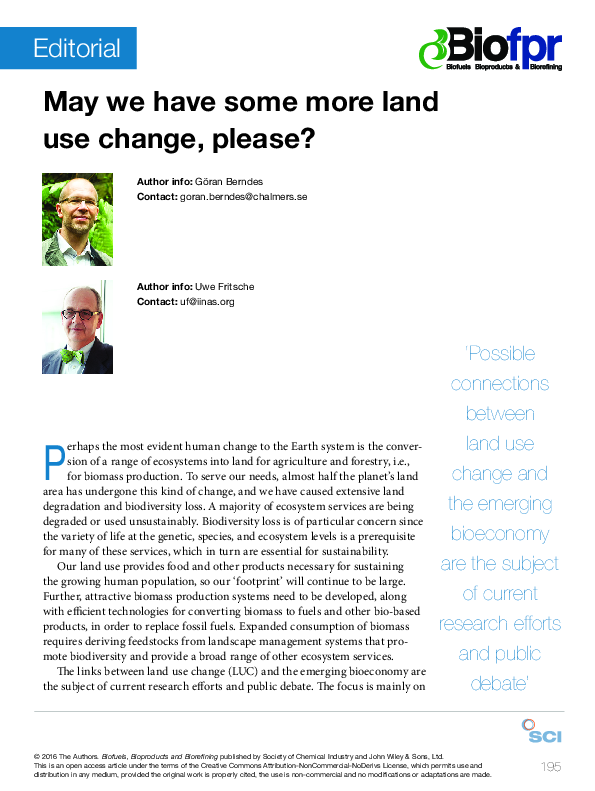 (PDF) May we have some more land use change, please? | Uwe R Fritsche ...
