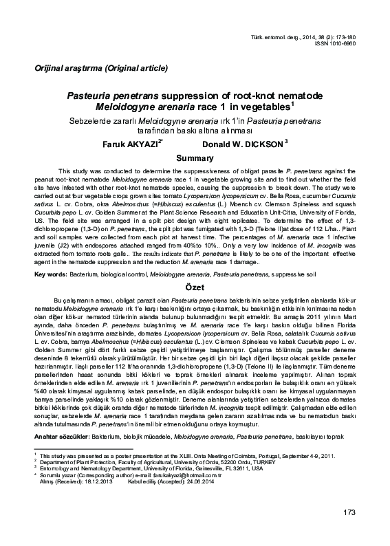 (PDF) Pasteuria penetrans suppression of root-knot nematode Meloidogyne ...