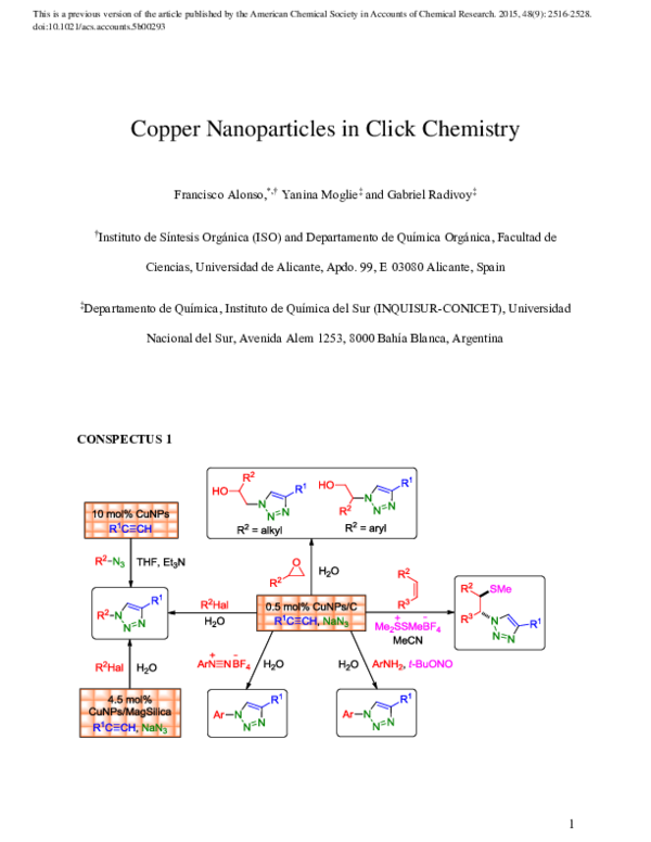 (PDF) Copper Nanoparticles in Click Chemistry