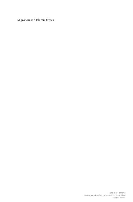 (PDF) Migration and Islamic Ethics