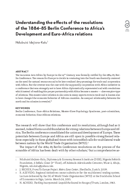 (PDF) Understanding the effects of the resolutions of the 1884-85 ...