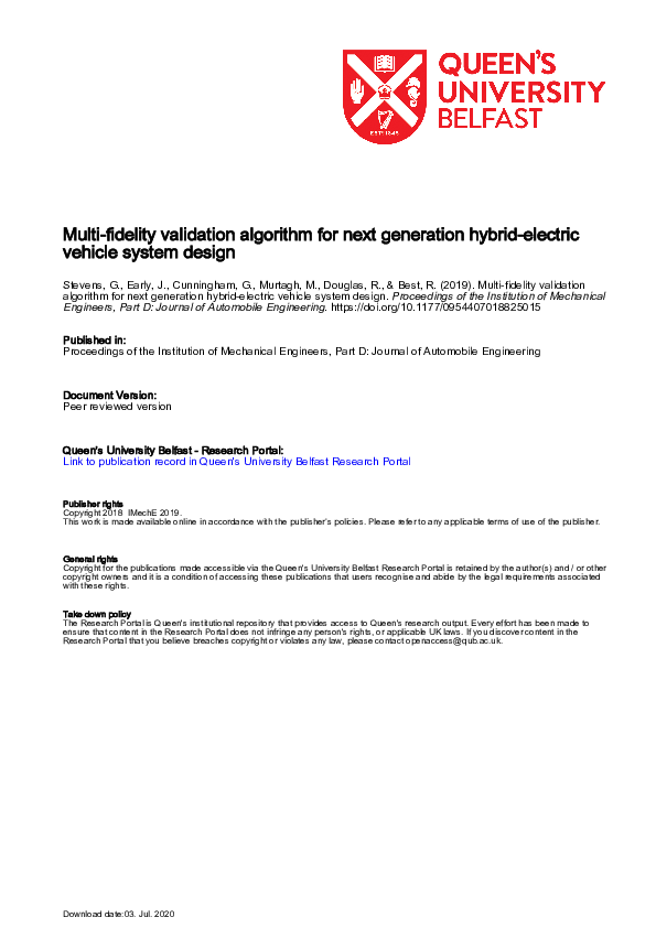 (PDF) Multi-fidelity validation algorithm for next generation hybrid ...