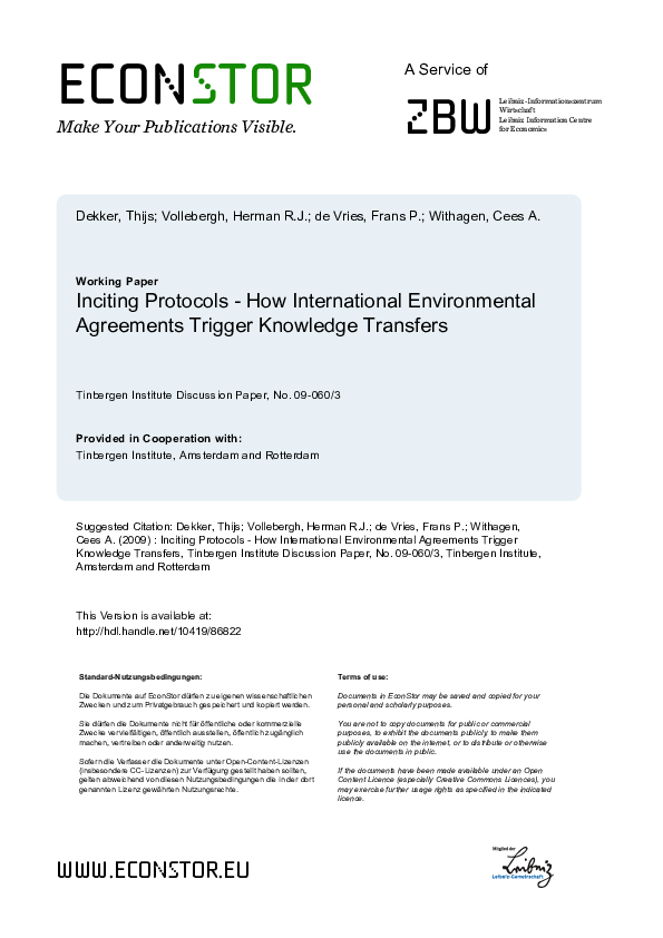 (PDF) Inciting Protocols - How International Environmental Agreements ...