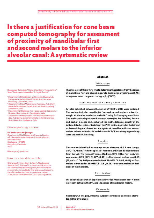 Pdf Is There A Justification For Cone Beam Computed Tomography For