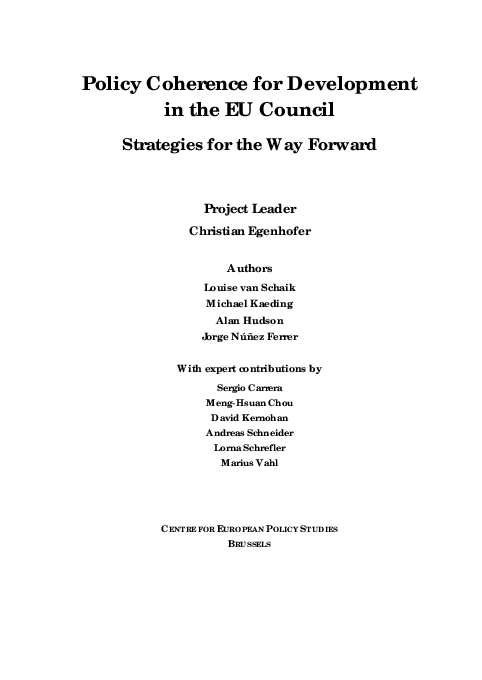 (PDF) Policy coherence for development in the eu Council: strategies ...