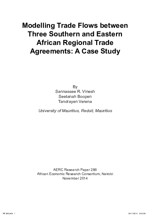 (PDF) Modelling Trade Flows between Three Southern and Eastern African ...