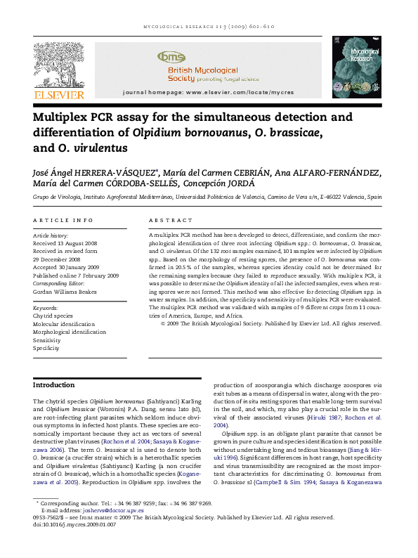 (PDF) Multiplex PCR assay for the simultaneous detection and ...