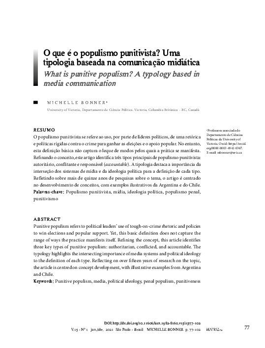 (PDF) What is punitive populism? A typology based in media communication