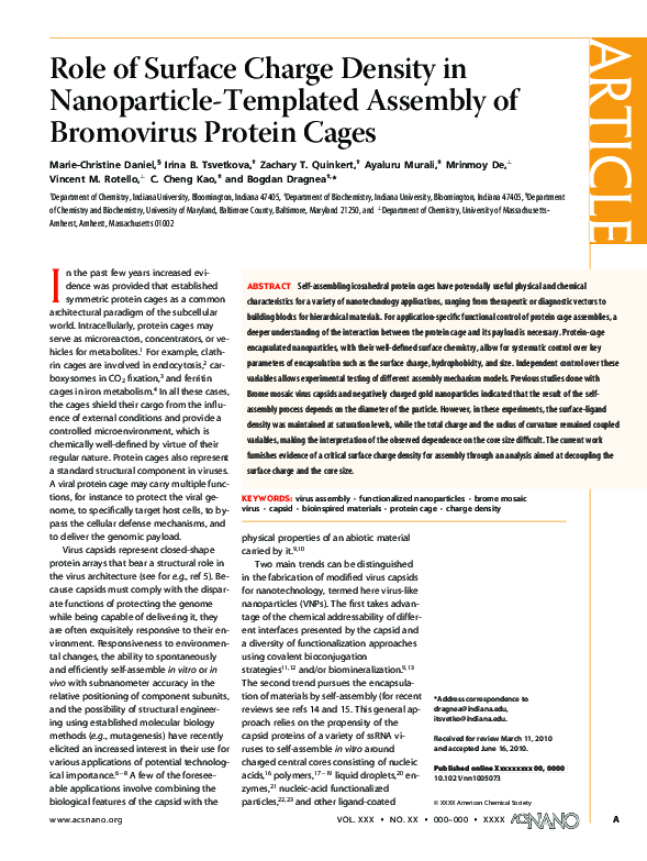 (PDF) Role of Surface Charge Density in Nanoparticle-Templated Assembly ...