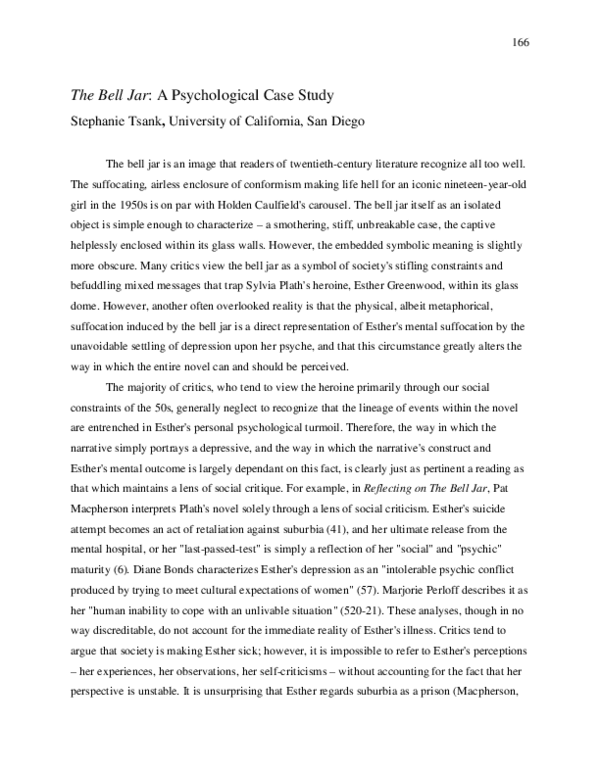 (PDF) The Bell Jar: A Psychological Case Study