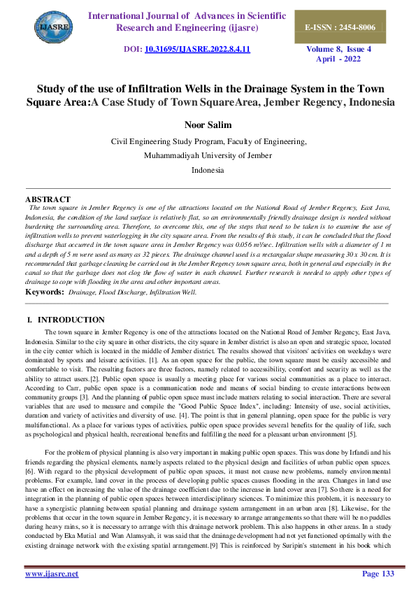 (PDF) Study of the use of Infiltration Wells in the Drainage System in ...
