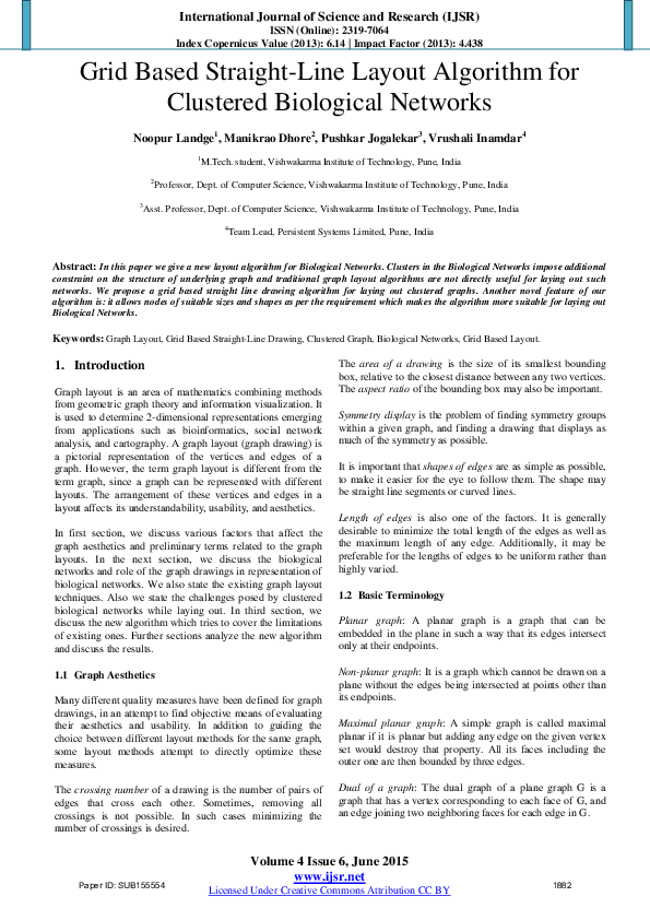 Pdf Grid Based Straight Line Layout Algorithm For Clustered Biological Networks