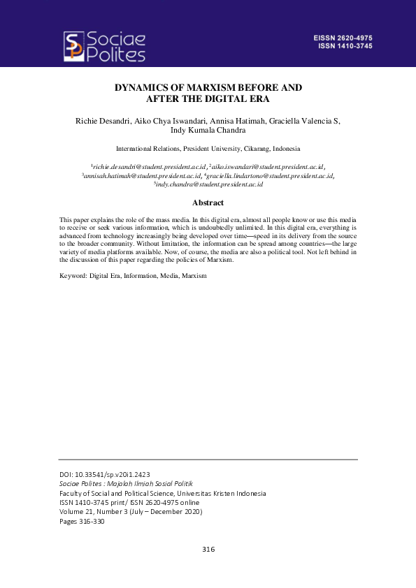 (PDF) Dynamics of Marxism Before and After the Digital Era