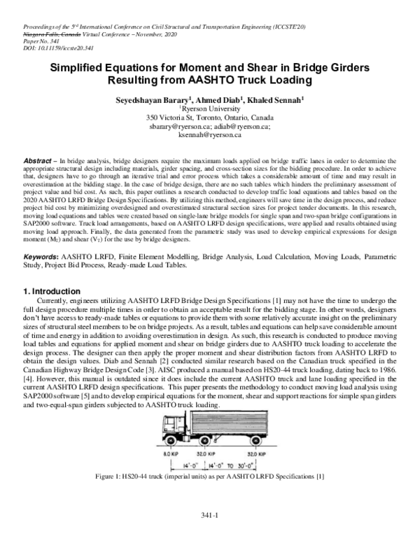 (PDF) Simplified Equations for Moment and Shear in Bridge Girders ...