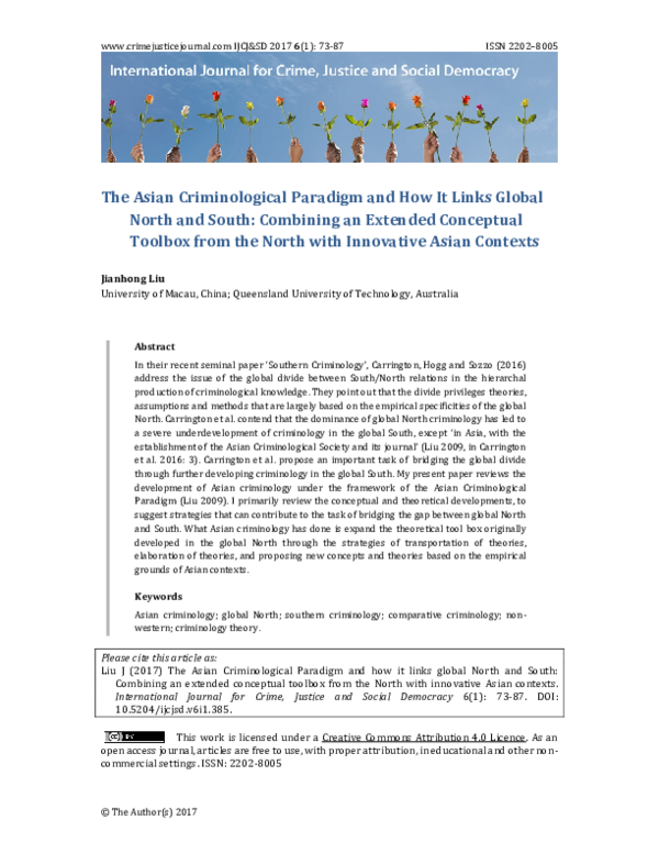 (PDF) The Asian Criminological Paradigm and How It Links Global North ...