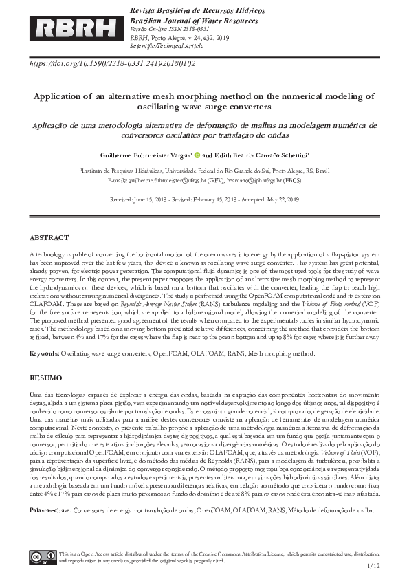 (PDF) Application of an alternative mesh morphing method on the numerical modeling of ...