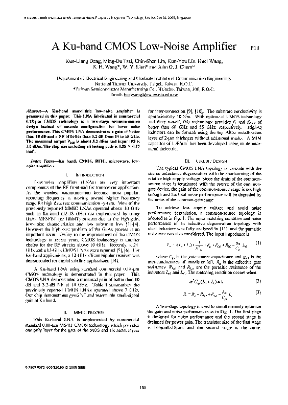 (PDF) A Ku-band CMOS low-noise amplifier