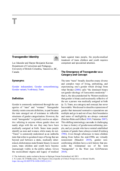 (PDF) Transgender Identity