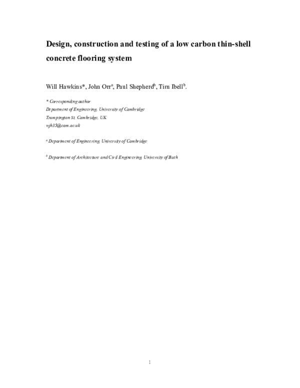 (PDF) Design, Construction and Testing of a Low Carbon Thin-Shell ...