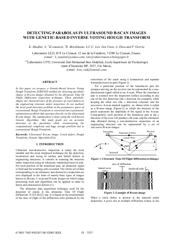 Pdf Detecting Parabolas In Ultrasound B Scan Images With Genetic