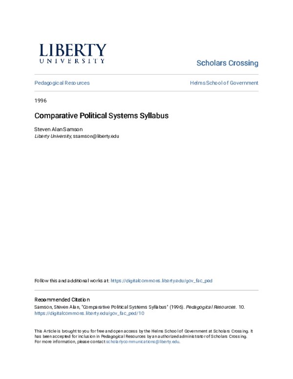 (PDF) Comparative Political Systems Syllabus
