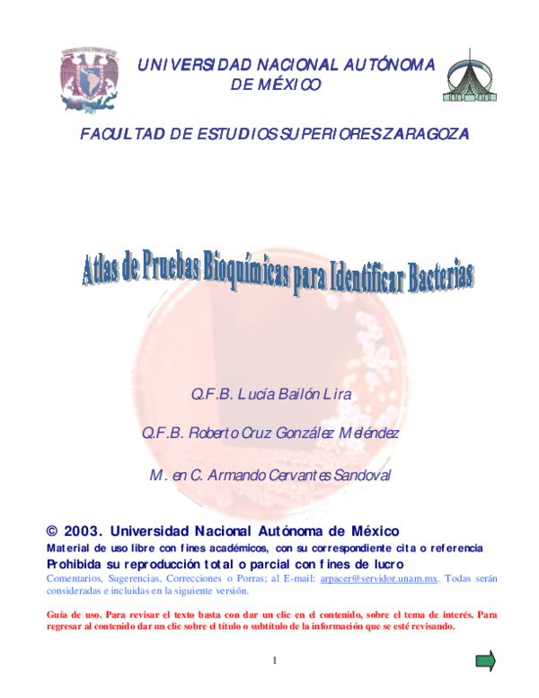 (PDF) Atlas de pruebas bioquímicas para identificar bacterias