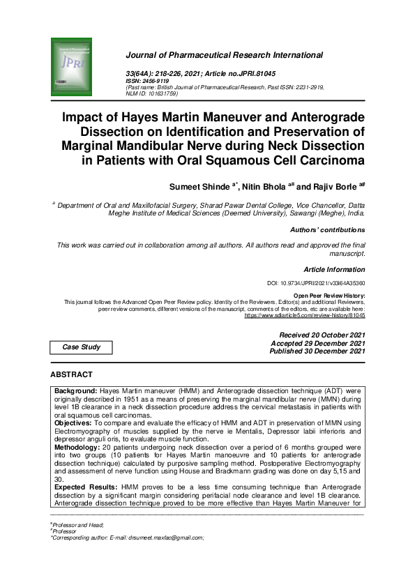 (PDF) Impact of Hayes Martin Maneuver and Anterograde Dissection on ...