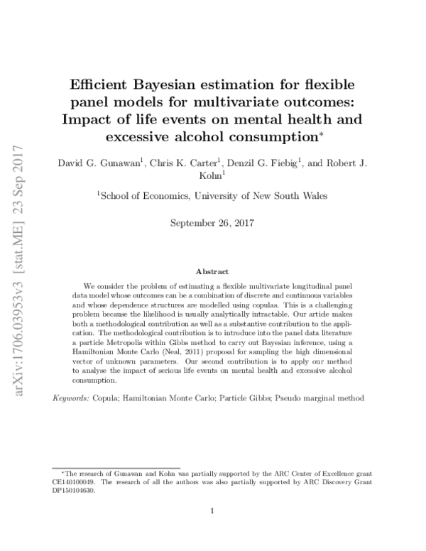 Pdf Efficient Bayesian Estimation For Flexible Panel Models For