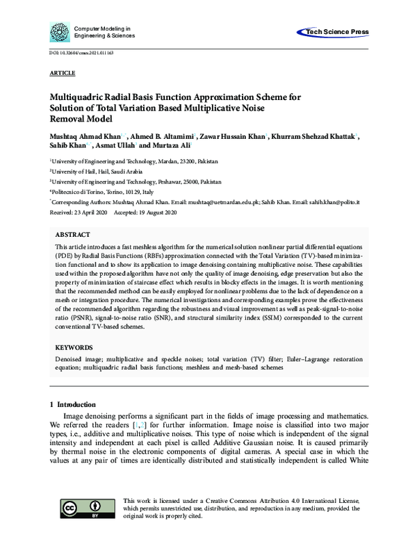 (PDF) Multiquadric Radial Basis Function Approximation Scheme for ...
