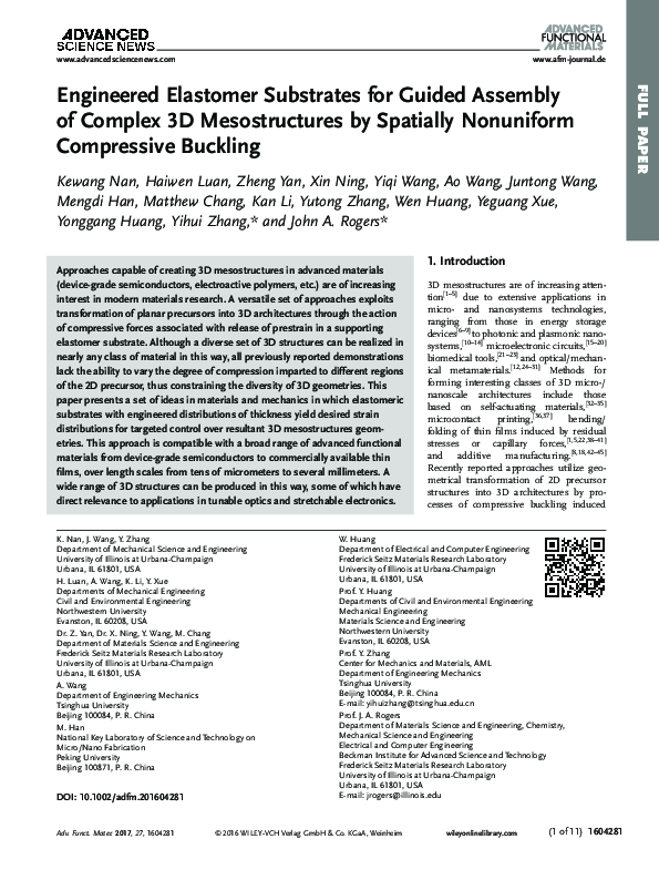 (PDF) Engineered Elastomers for 3D Mesostructures