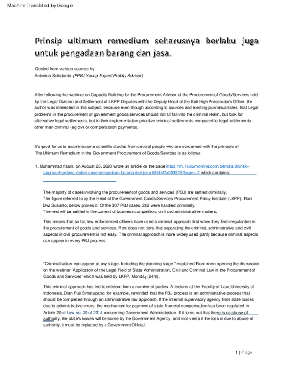 (PDF) The principle of ultimum remedium should also apply to the ...