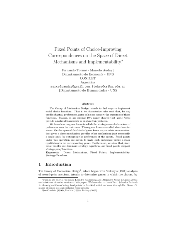 (PDF) Fixed Points of Choice-Improving Correspondences on the Space of ...