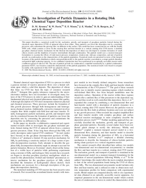 (PDF) An Investigation of Particle Dynamics in a Rotating Disk Chemical ...