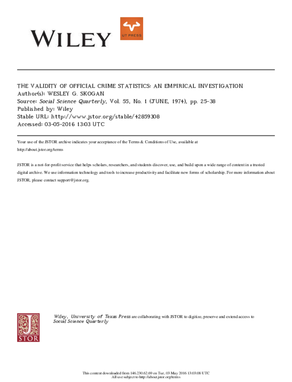 PDF The Validity Of Official Crime Statistics An Empirical pdf-the-validity-of-official-crime-statistics-an-empirical