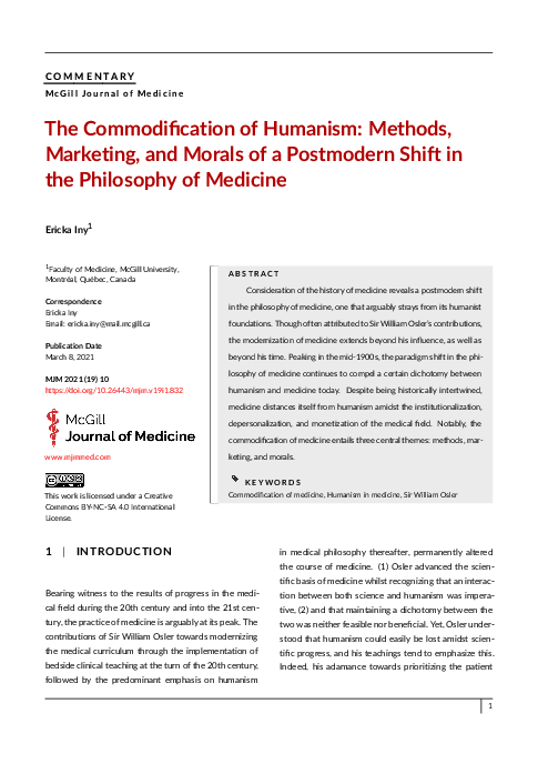 (PDF) The Commodification of Humanism: Methods, Marketing, and Morals ...