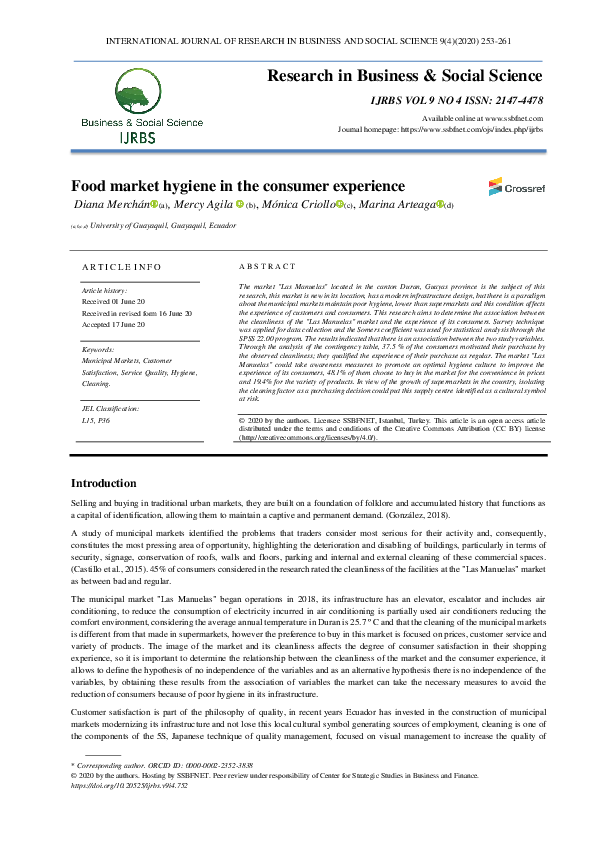 (PDF) Food Market Hygiene in the Consumer Experience