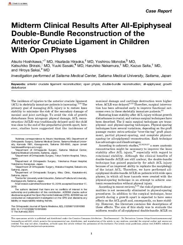 (PDF) Midterm Clinical Results After All-Epiphyseal Double-Bundle ...