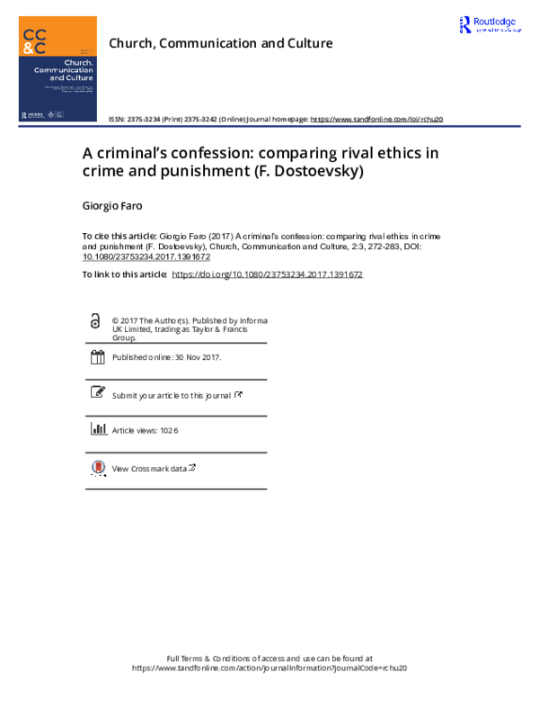 (PDF) A criminal’s confession: comparing rival ethics in crime and ...