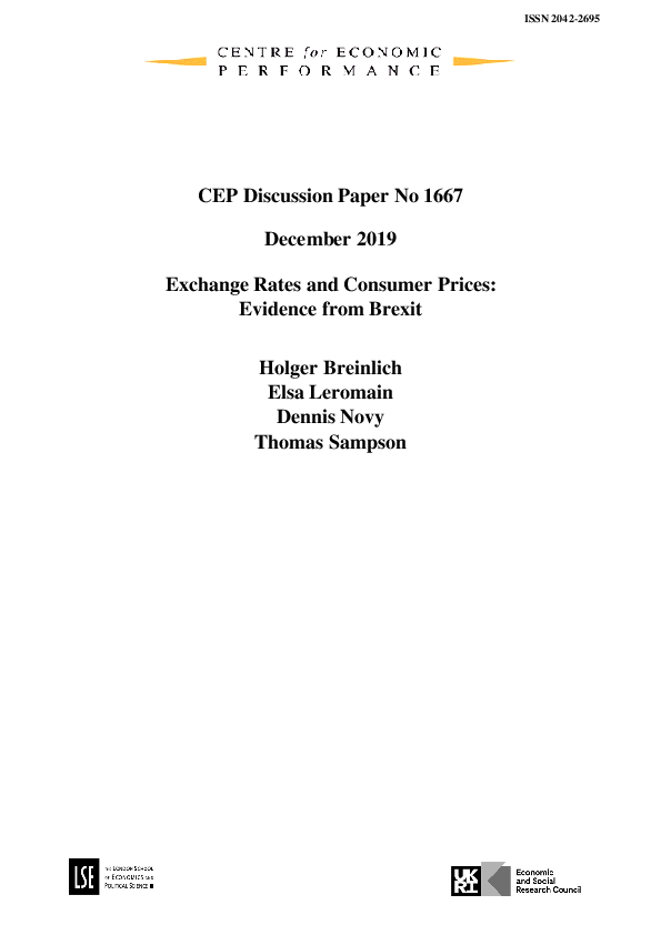 (PDF) Brexit's Impact on UK Consumer Prices and Exchange Rate Pass-Through