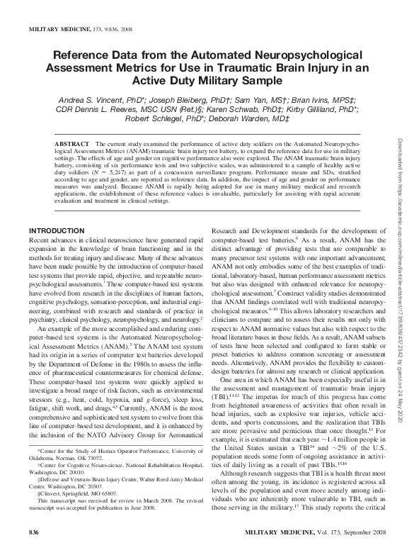 (PDF) Reference Data from the Automated Neuropsychological Assessment ...