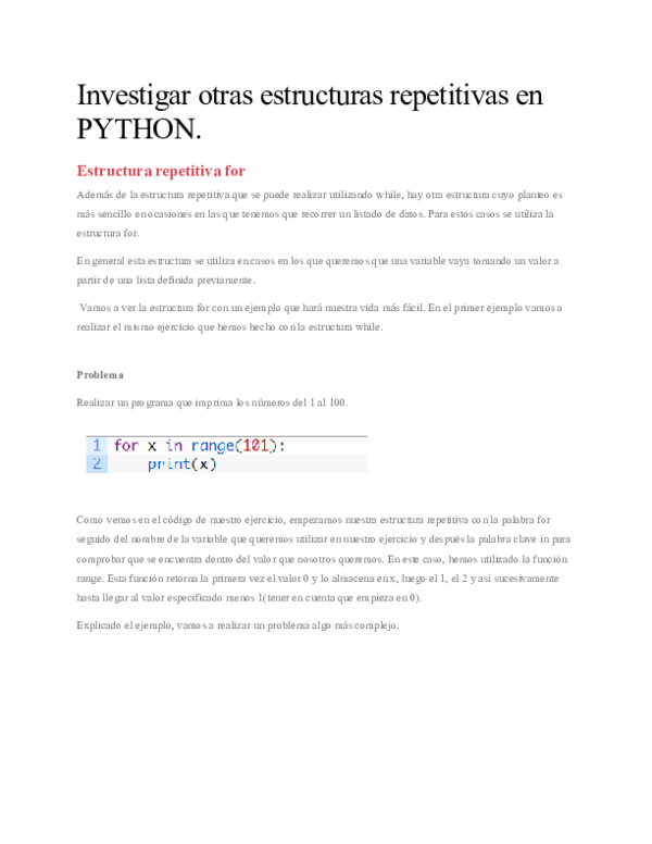 (DOC) Investigar otras estructuras repetitivas en PYTHON