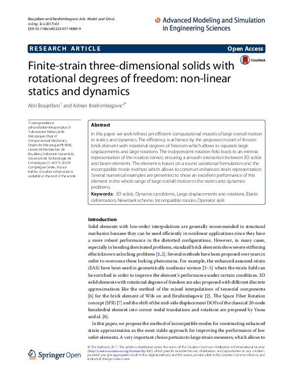 (PDF) Finite-strain three-dimensional solids with rotational degrees of ...