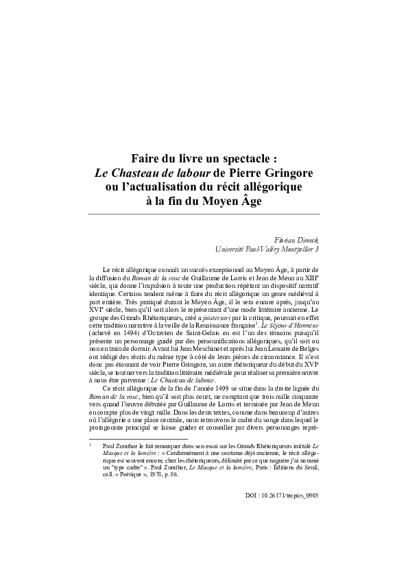 (PDF) Faire du livre un spectacle : Le Chasteau de labour de Pierre ...