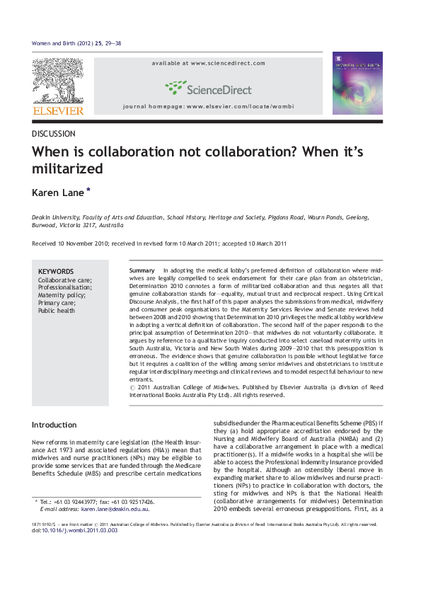 (PDF) When is collaboration not collaboration? When it's militarized
