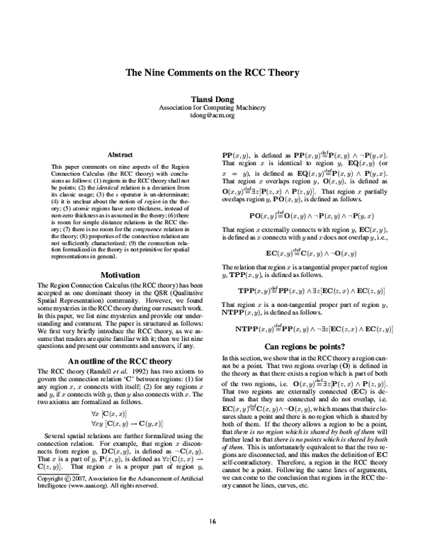 (PDF) The Nine Comments on the RCC Theory