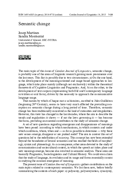 (PDF) Semantic change