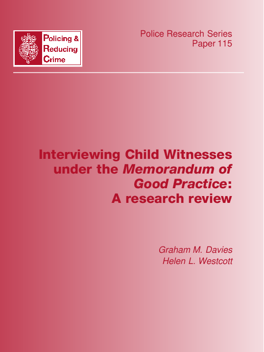 (PDF) Interviewing child witnesses under the memorandum of good ...